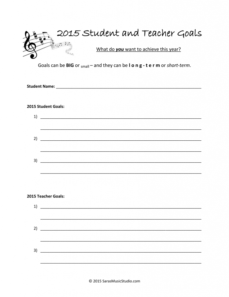 2015 Student and Teacher Goals – Sara's Music Studio