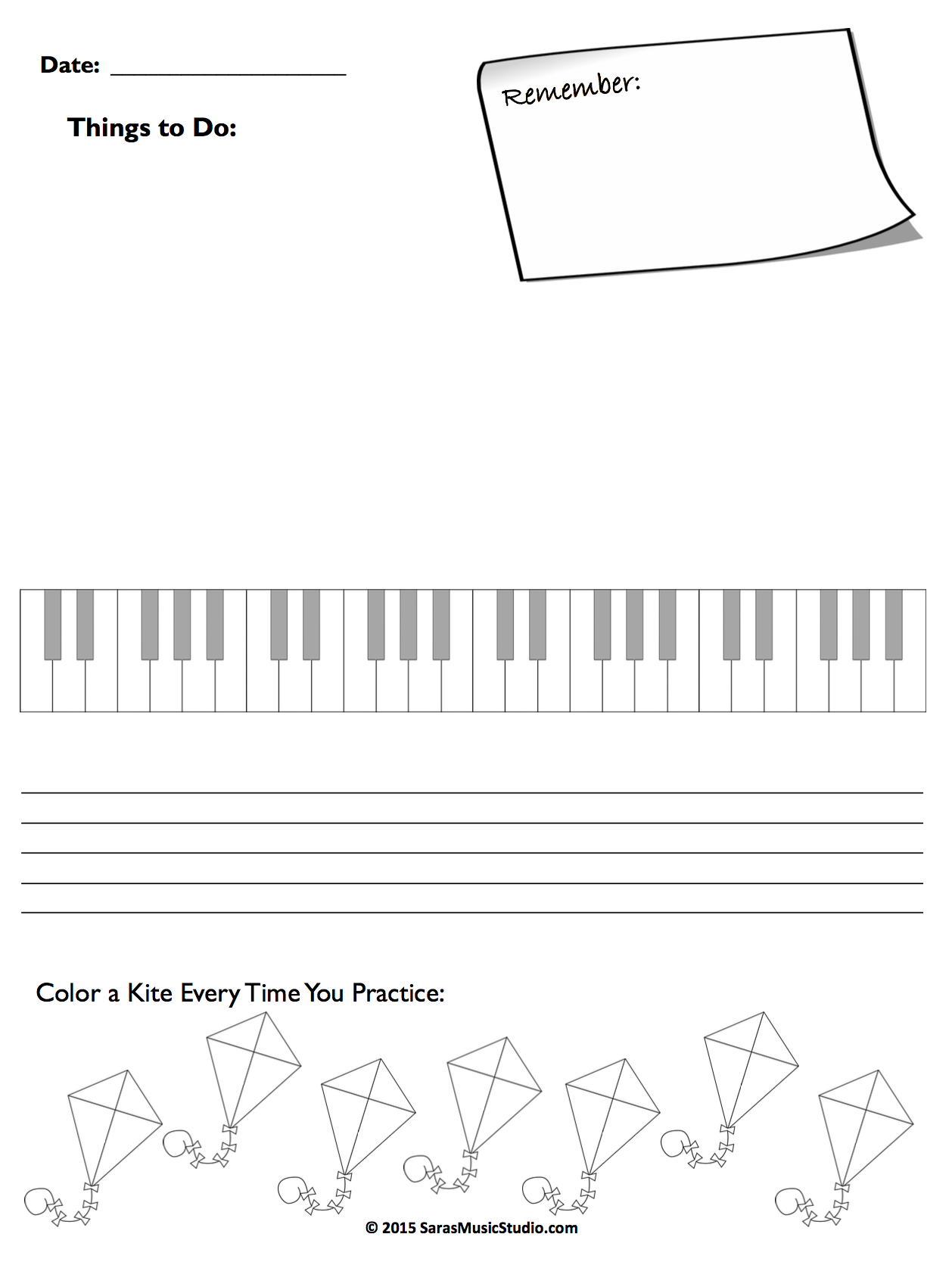 Spring Themed Piano Assignment Sheets - Sara's Music Studio