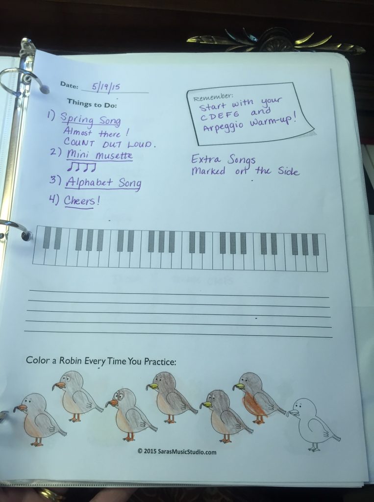 Summer Assignment Sheets – Sara's Music Studio