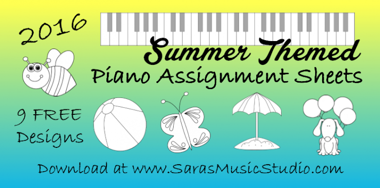Summer Fun Piano Assignment Sheets! – Sara's Music Studio